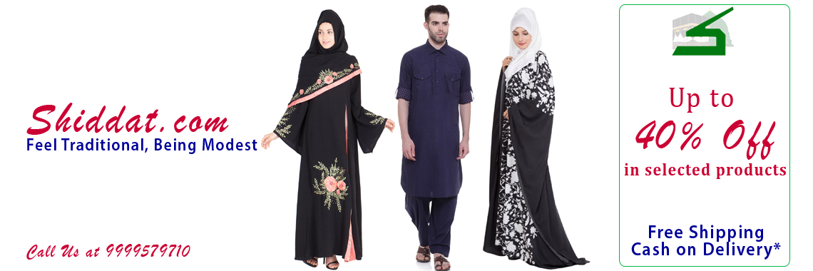 Abayas, Hijabs, Pathani suits, Kurtas, Burqas online in India