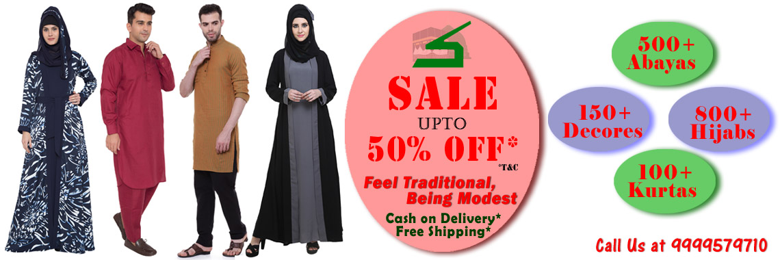 Abayas, Hijabs, Pathani suits, Kurtas, Burqas online in India