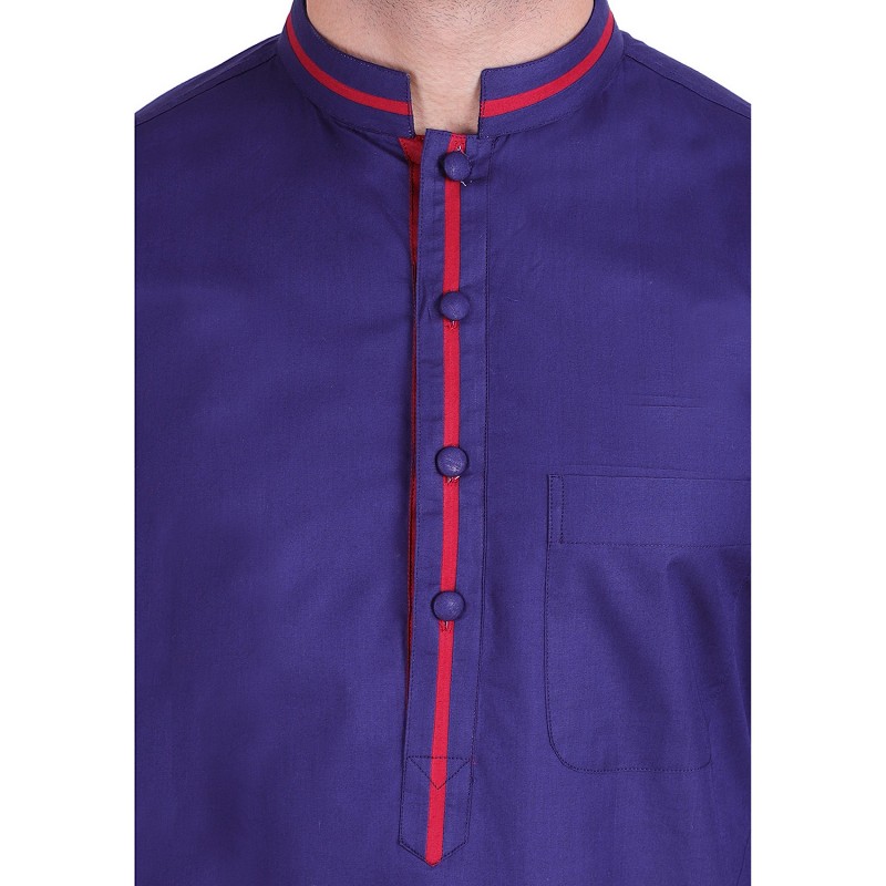 Royal Blue kurta for men- Buy designer cotton long kurta for men at shi...