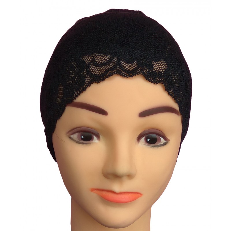 Hijab head band- Black colored Lace Hijab Band| Shiddat.com