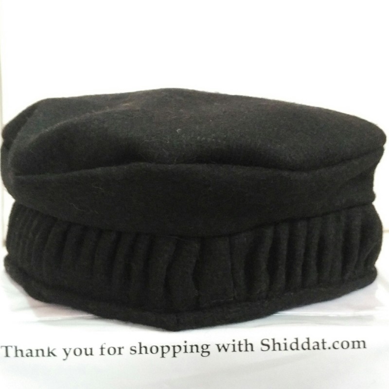 Afghani Pakol Hat- Designer Afghan Hat Black colored Pakol
