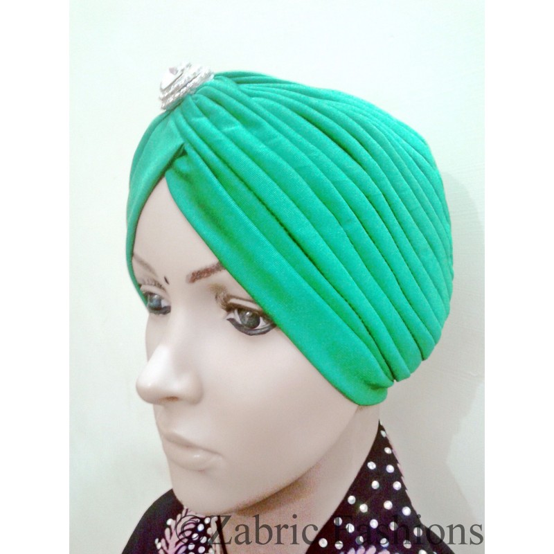 Buy Turban Cap Green colored Cap for women online | Shiddat.com