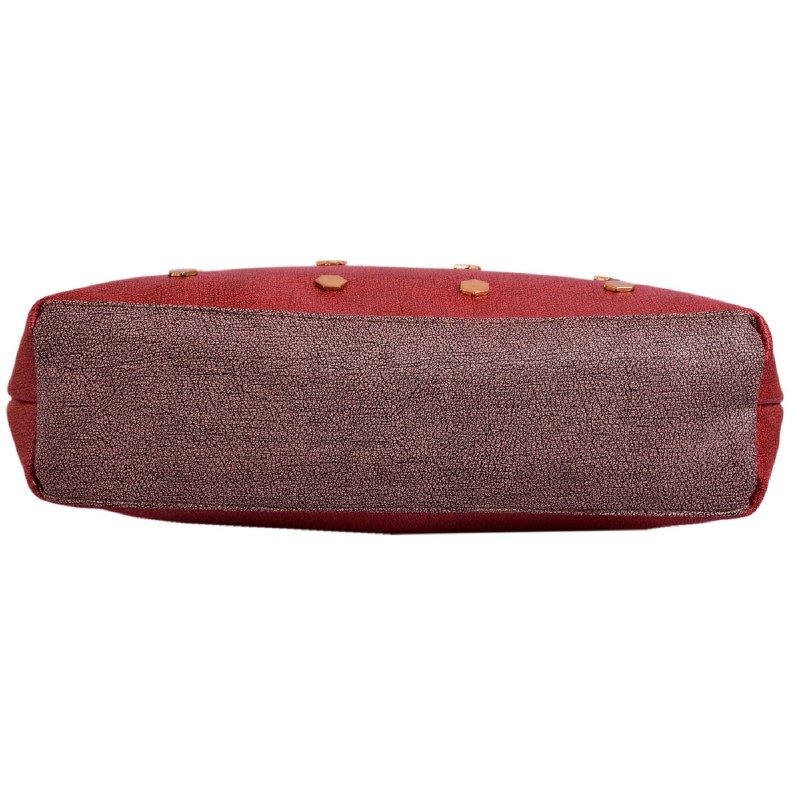 Ladies Handbags online in India- Maroon color PU fabric women's handbag...