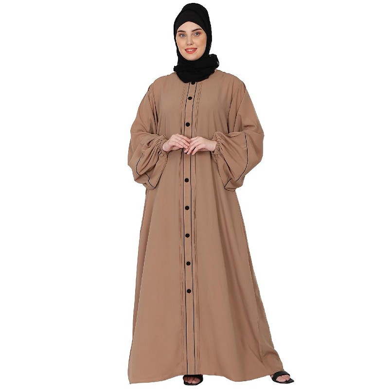 Abaya online-Loose Fit abaya with balloon Sleeves at shiddat.com