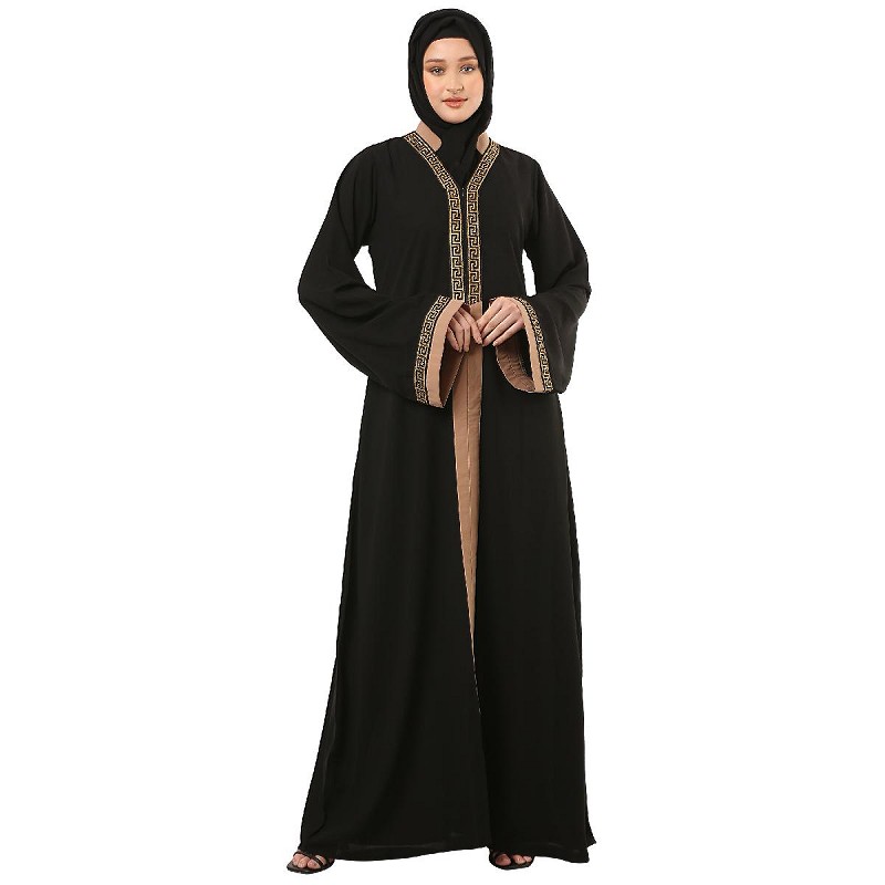 Abaya online- Black Loose Fit abaya at shiddat.com