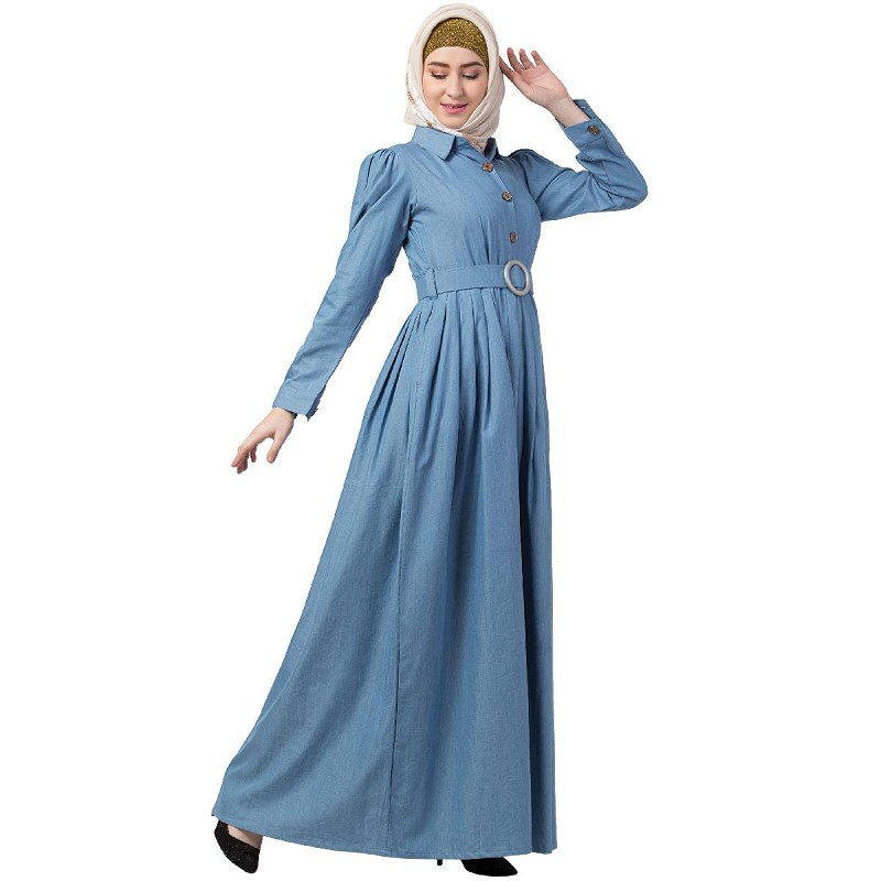 Denim Abaya online-Buy premium Denim abaya at www.shiddat.com