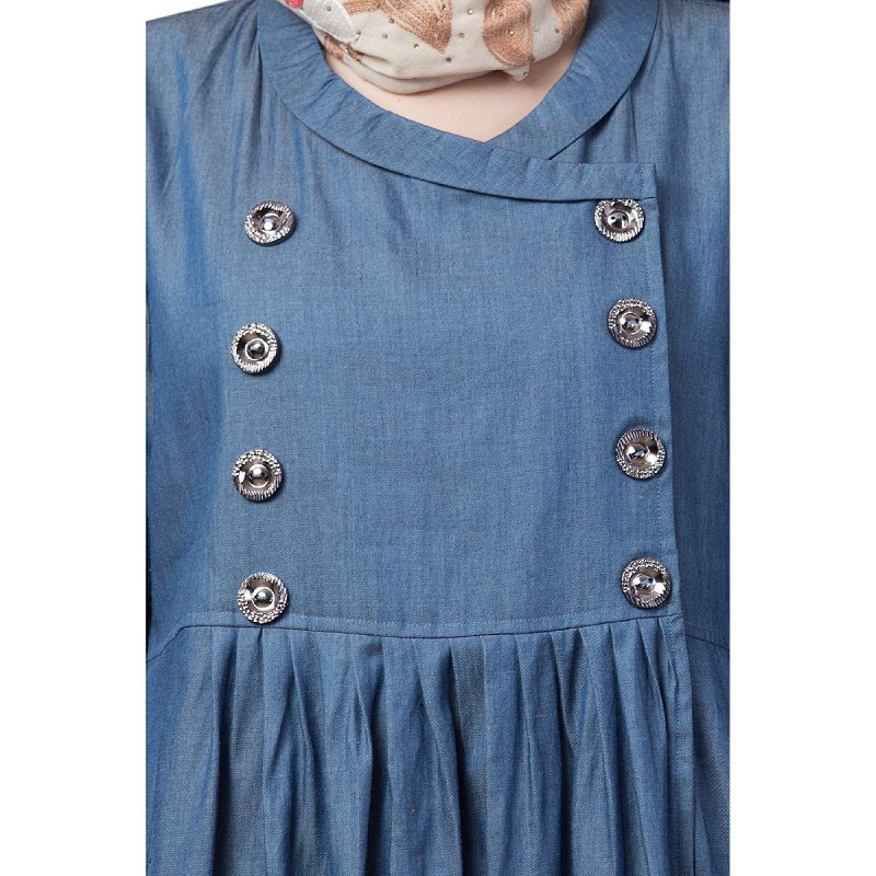 Denim Abaya-Buy Designer Denim abaya at www.shiddat.com