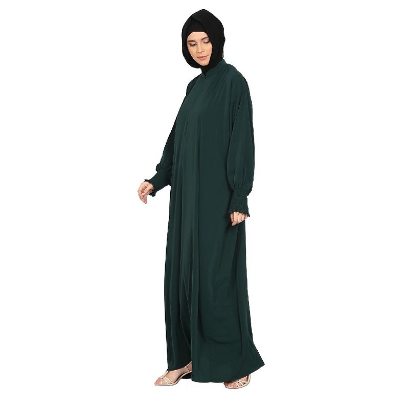 Abaya online- Loose Fit abaya with Ruffled Sleeves at shiddat.com