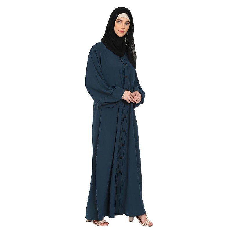 Abaya online-Loose Fit abaya in teal at shiddat.com