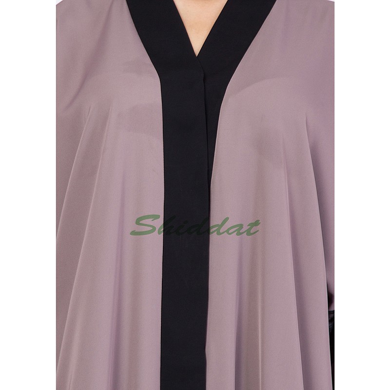 Burka online- Buy dual colored abaya with lace overlay at shiddat.com