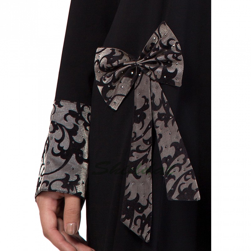 Layered abaya online- Buy layered abaya with jaccard print patti