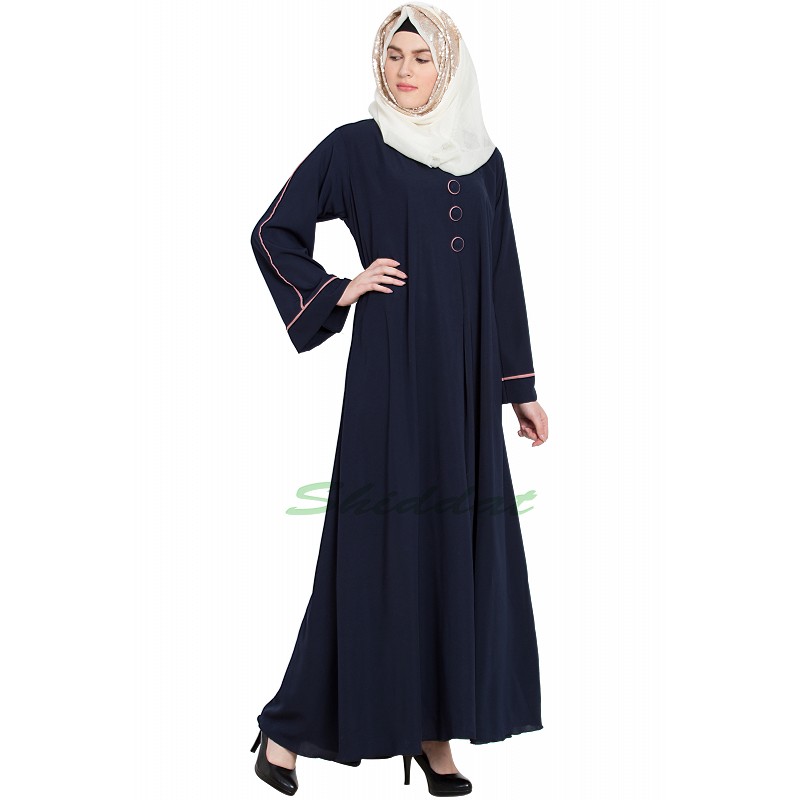 Simplel abaya in Navy Blue color | fullFlared design | Burqa online in ...