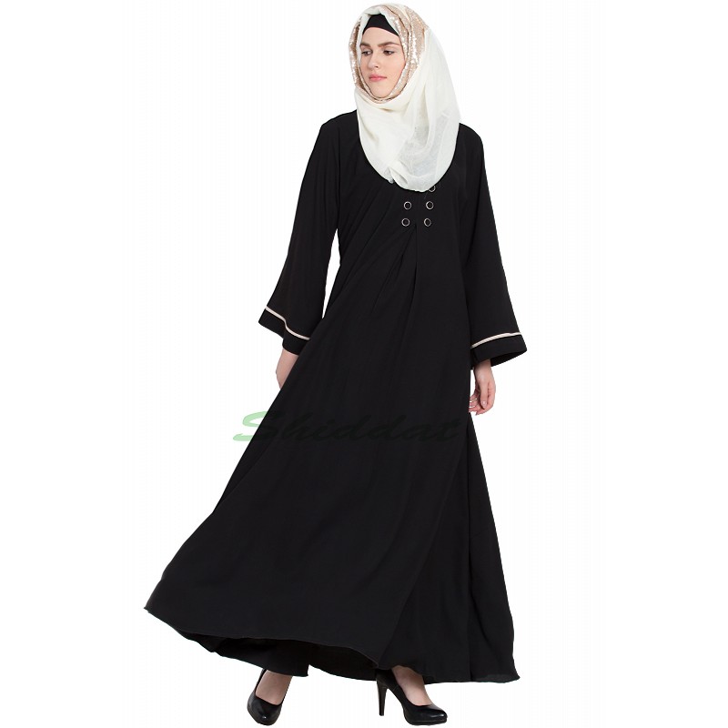 black abaya in full-flared | turkish design | Burqa online in India