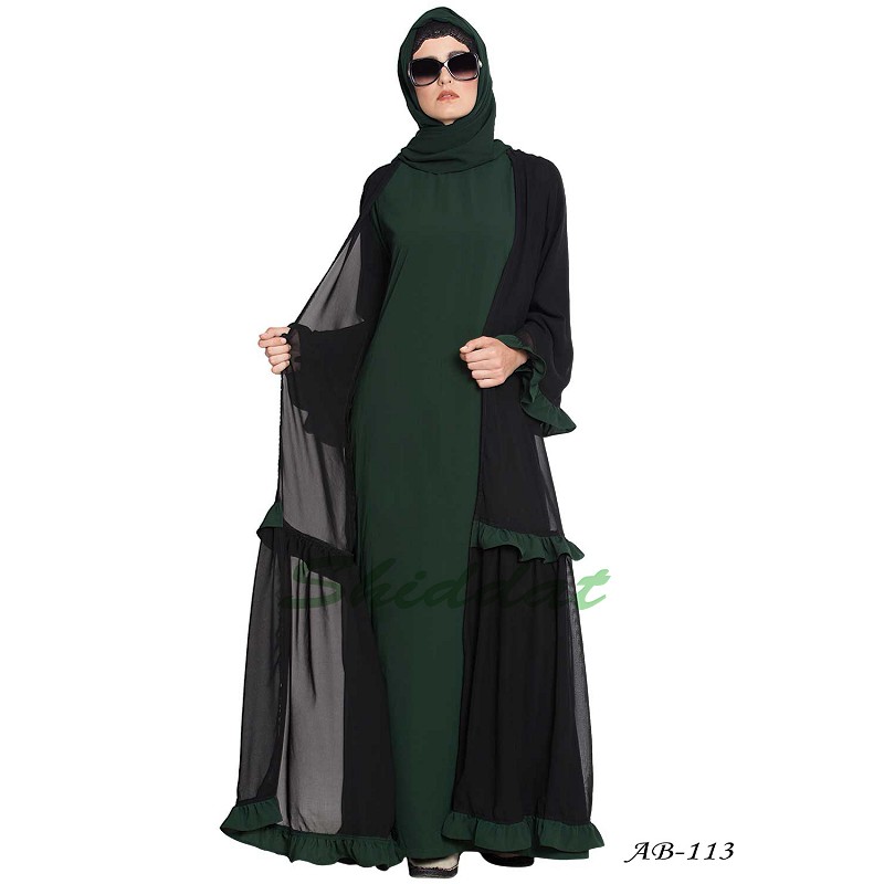 Buy designer double layer abaya from our new collections @shiddat.com
