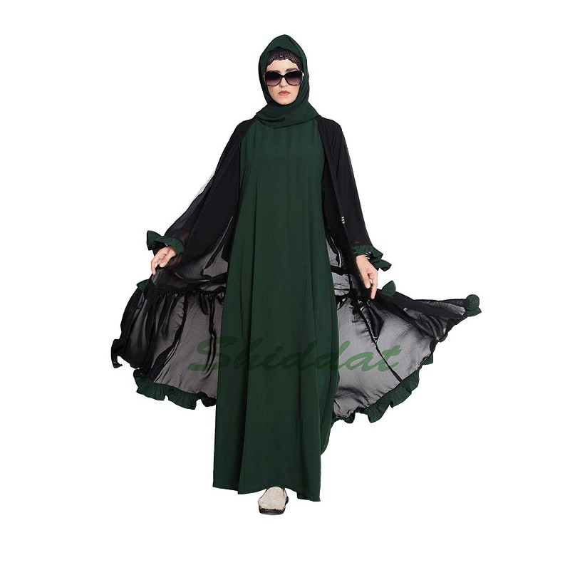 Buy designer double layer abaya from our new collections @shiddat.com