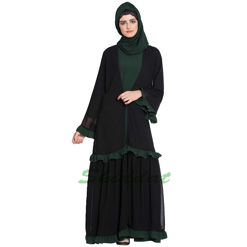 Buy designer double layer abaya from our new collections @shiddat.com