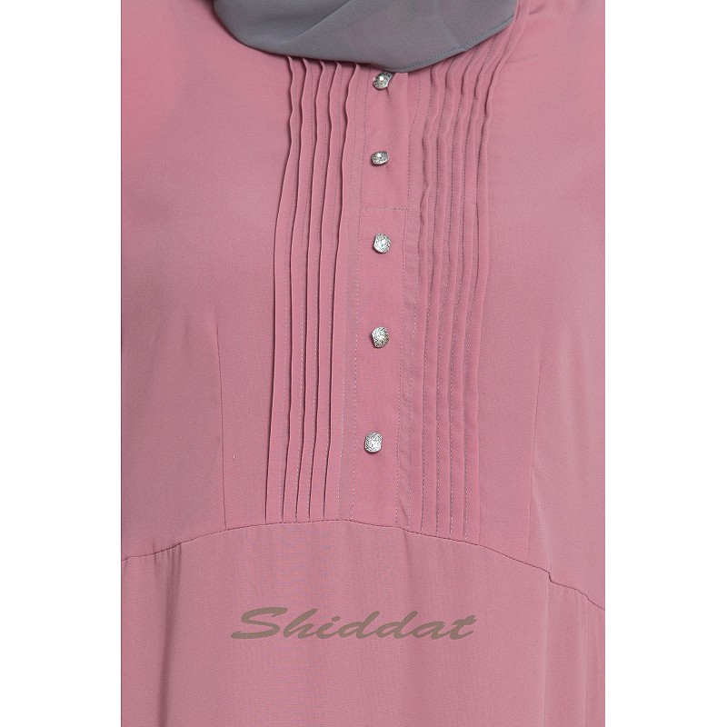 Abaya online- Buy puce pink color frilled abaya made from Nida Matt fab...