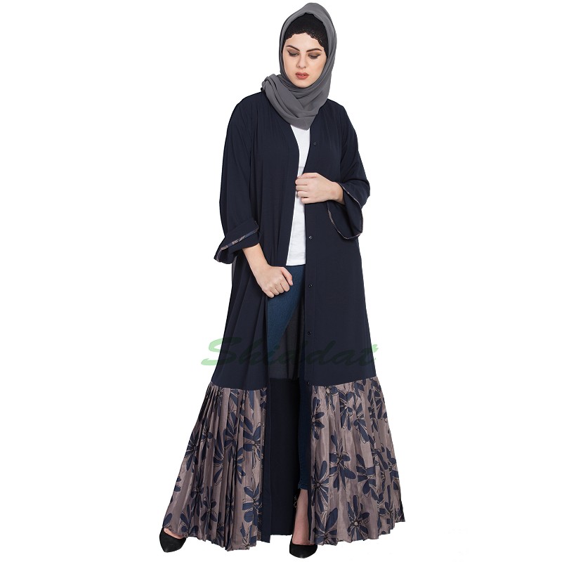 Front open abaya- Designer elegant front open dress abaya at www.shidda...