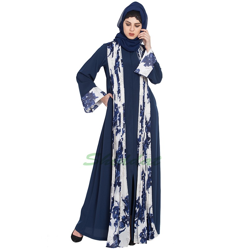 Front open abaya online- Buy this elegant abaya with attached shawl at...