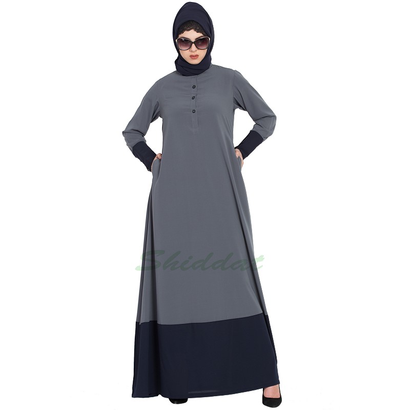 Abaya online- Buy this Modest dual color abaya with minimal design at ...