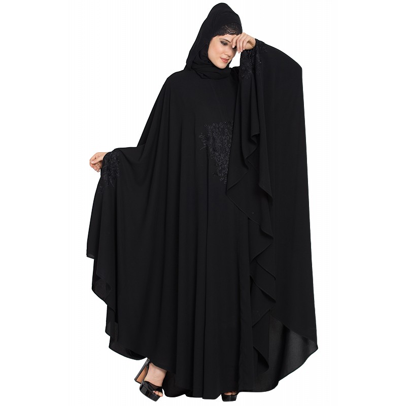 Kaftan abaya- Irani kaftan burqa with embroidery work in koshibo fabric