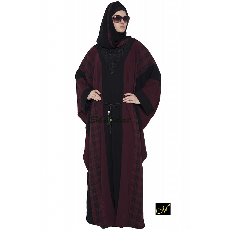 Islamic dress online- Buy Kaftan abaya | Dubai Kaftan | Black and Maroon