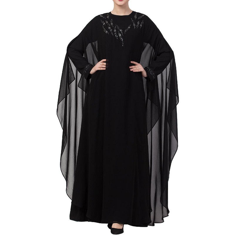Designer Bridal abaya- Party wear dual layered abaya at www.shiddat.com