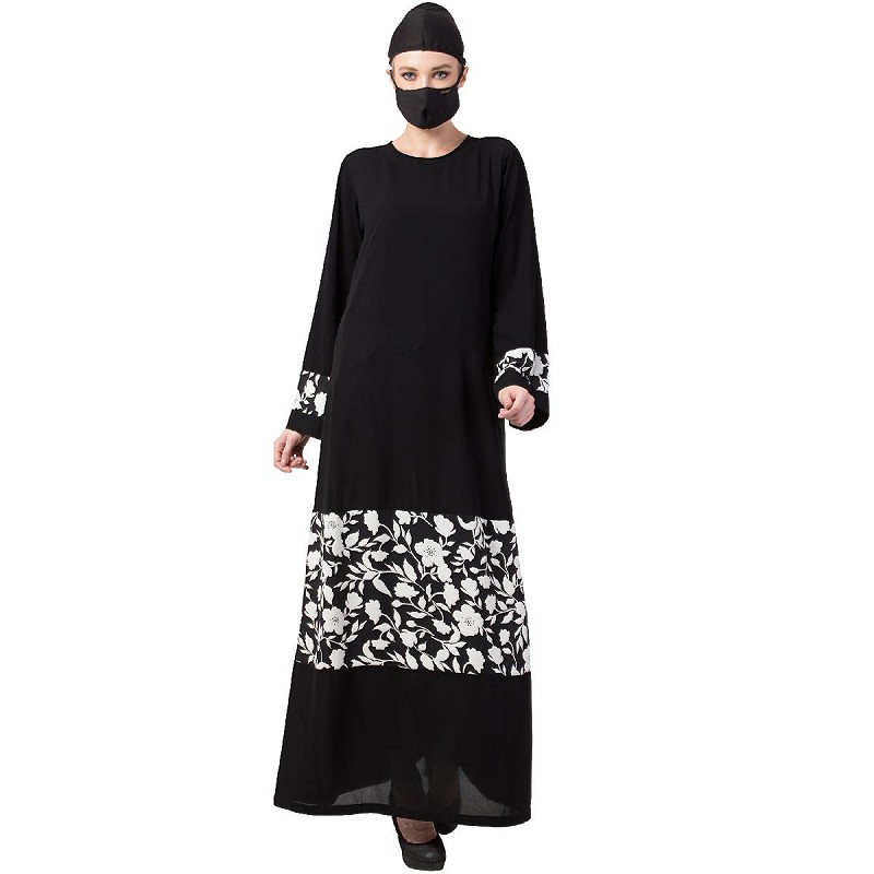Printed abaya- Buy casual floral printed abaya at shiddat