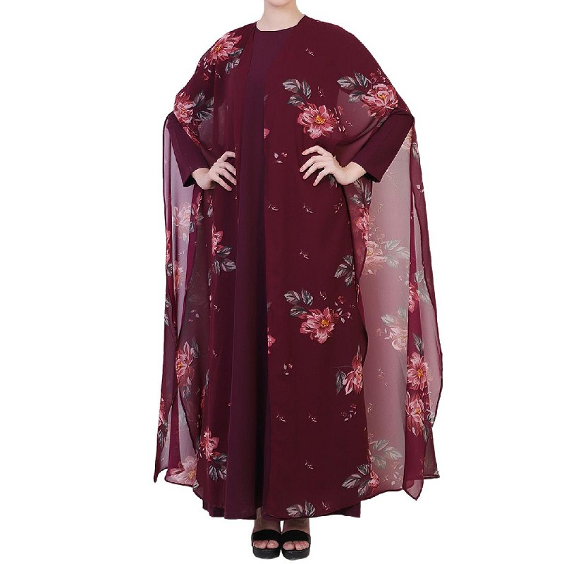 Printed abaya -Double layered abaya -Designer abaya