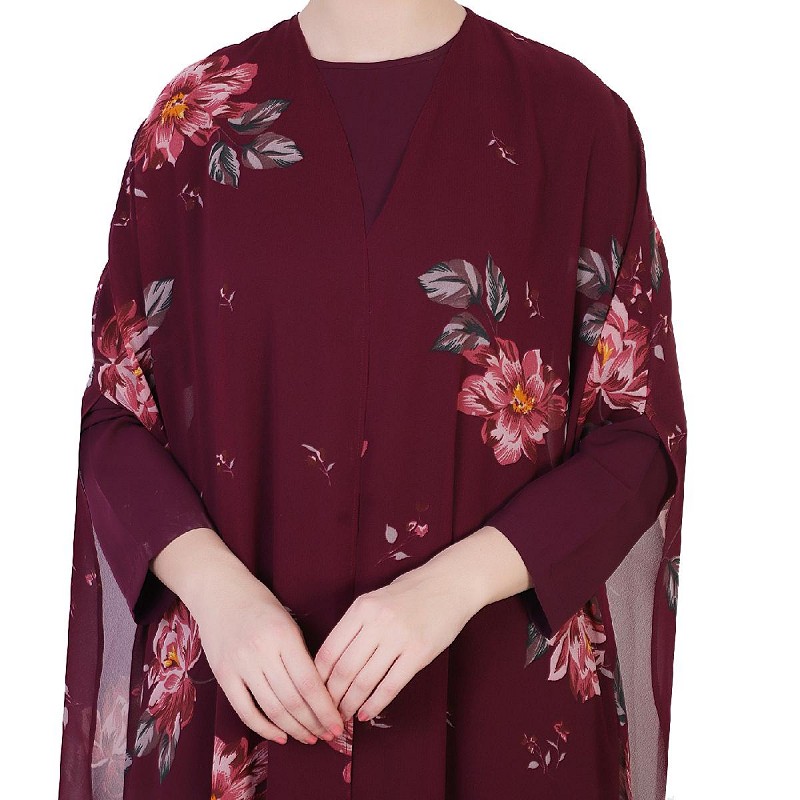 Printed abaya -Double layered abaya -Designer abaya