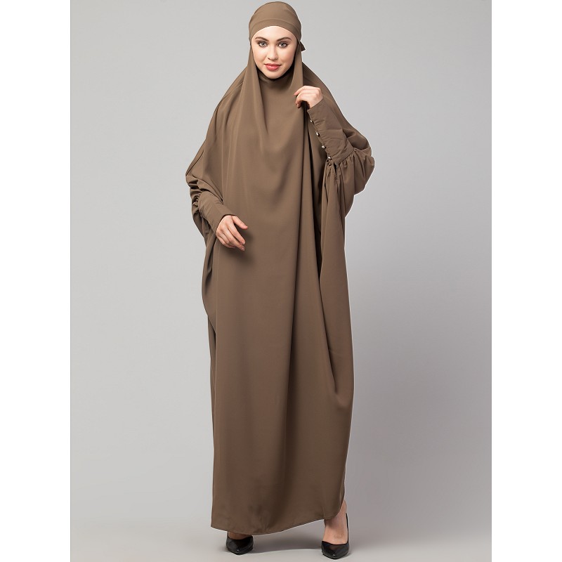 Jilbab abaya-Buy Free size Beige color khimar hijab