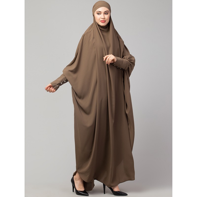 Jilbab abaya-Buy Free size Beige color khimar hijab