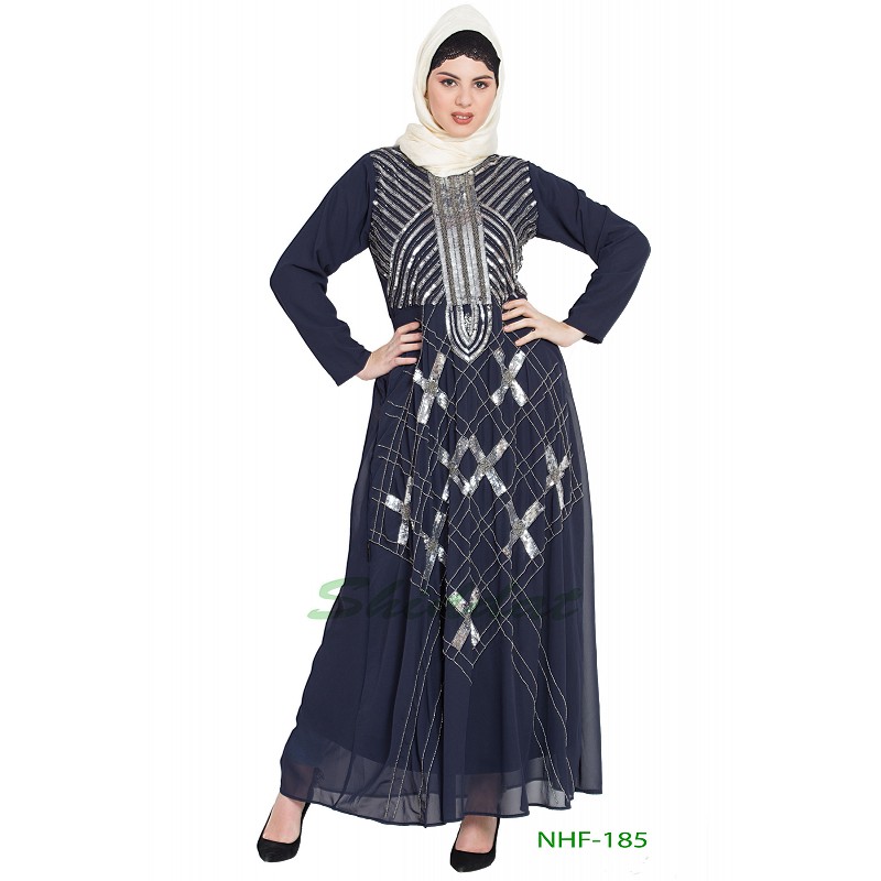 Party-wear abaya- Buy beautiful embellished abaya at www.shiddat.com