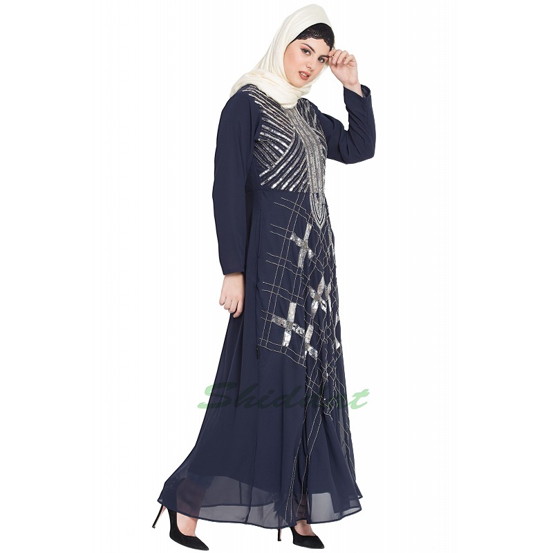 Party-wear abaya- Buy beautiful embellished abaya at www.shiddat.com