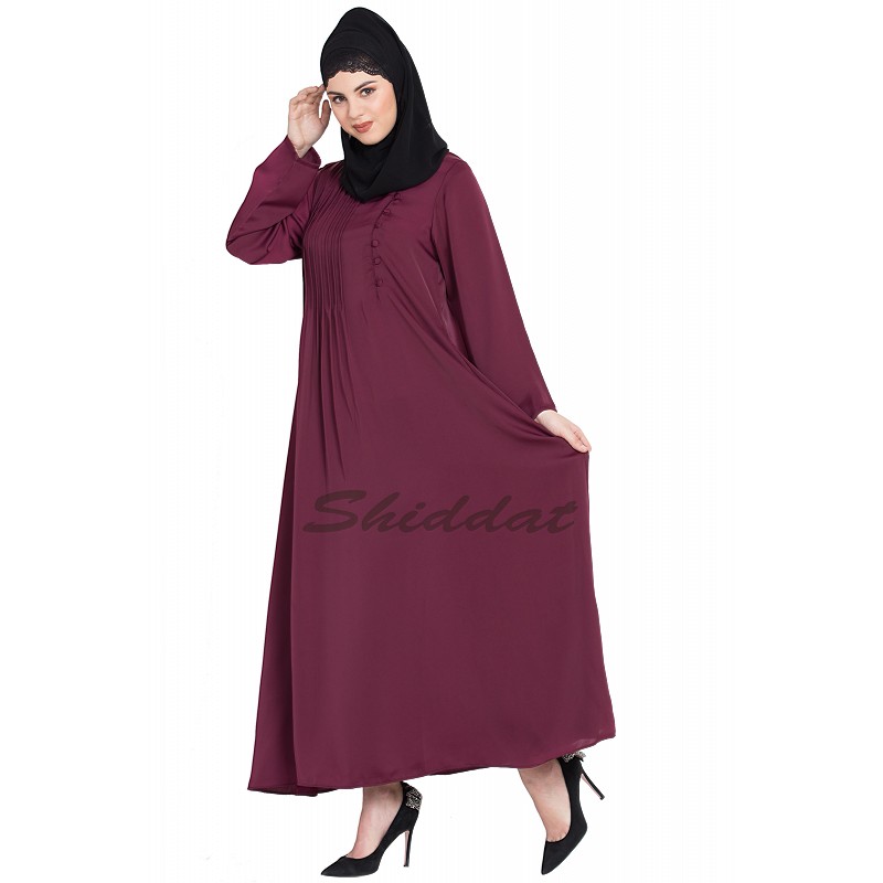 Abaya- Buy party-wear abaya with pintucks at www.shiddat.com