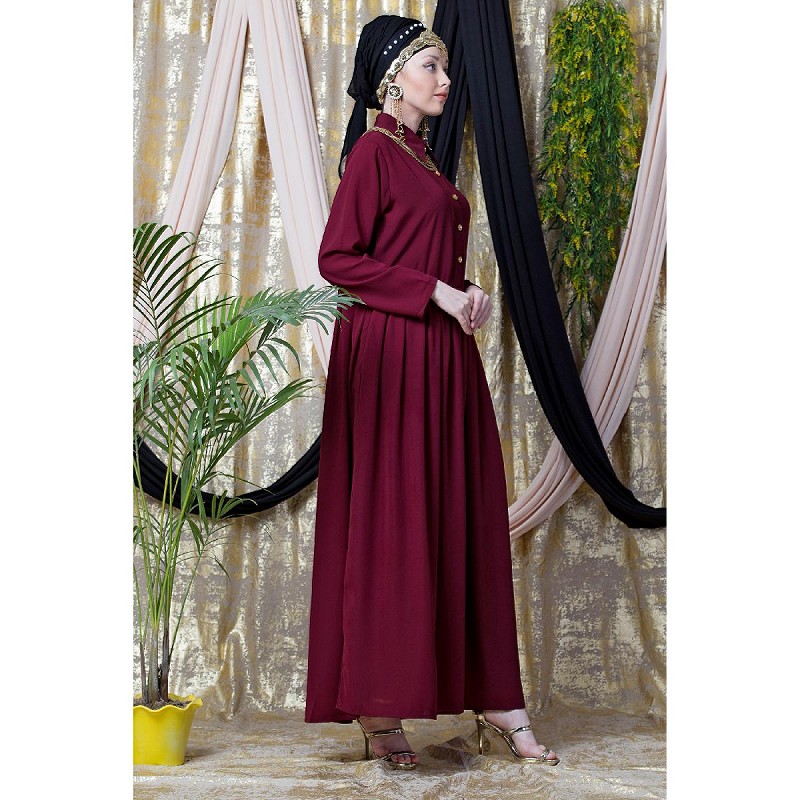 Formal abaya- Buy Classy collared formal abaya at www.shiddat.com