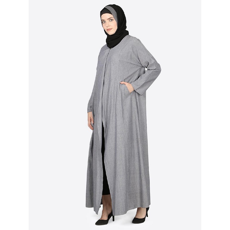 Denim abaya online in India- denim coat abaya at www.shiddat.com