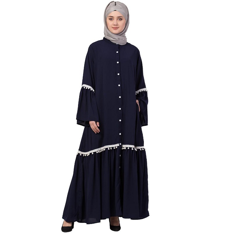 Front open Abaya-Buy latest Navy abaya at www.shiddat.com