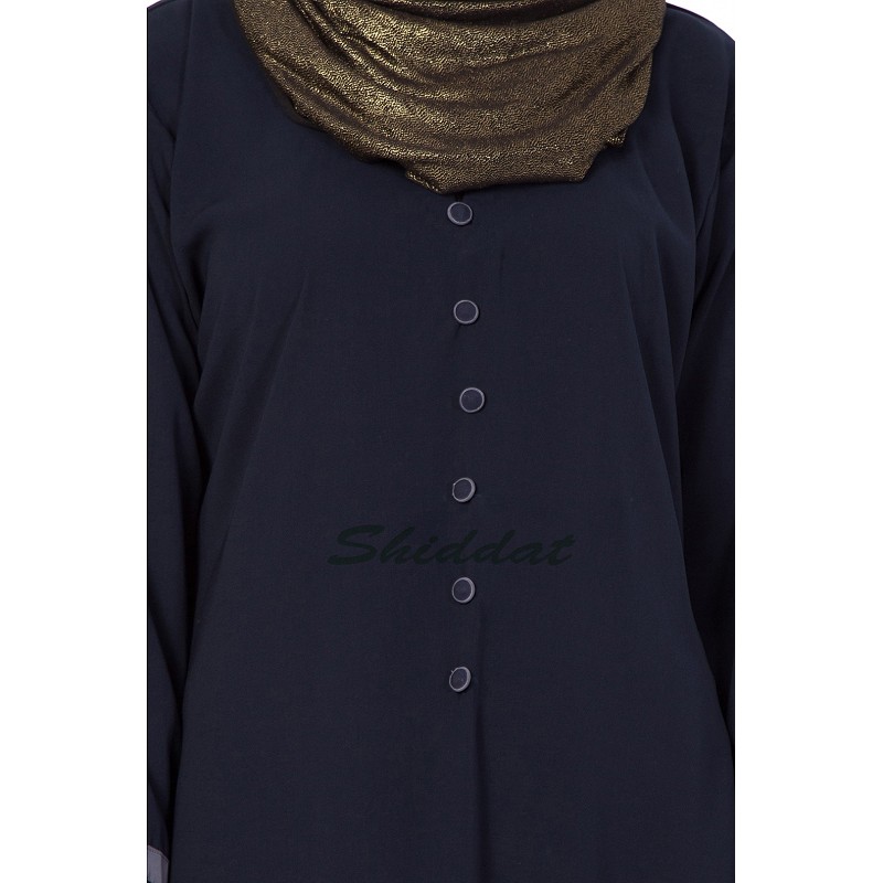 Designer abaya- Navy Blue colored abaya with border |shiddat.com