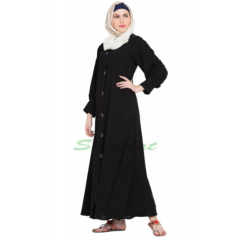 Front open abaya in brown color | Front open design | Burqa online in I...