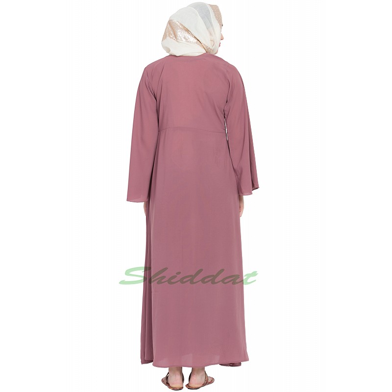 designer abaya in Oriental Pink color | A line design | designer Burqa ...
