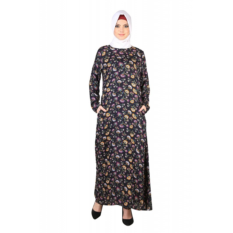 Abaya - Buy Floral Jamun Abaya, burqa in Purple and Yellow