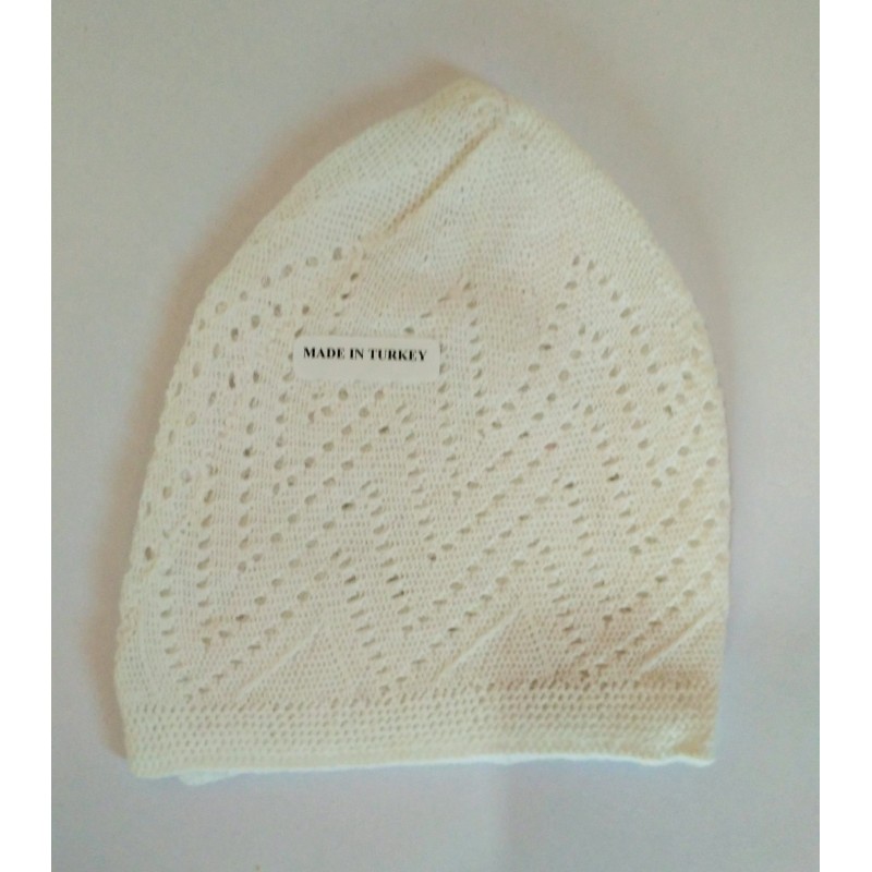 Muslim Prayer Cap- White Colored Turkish Men's Prayer Cap- online in india
