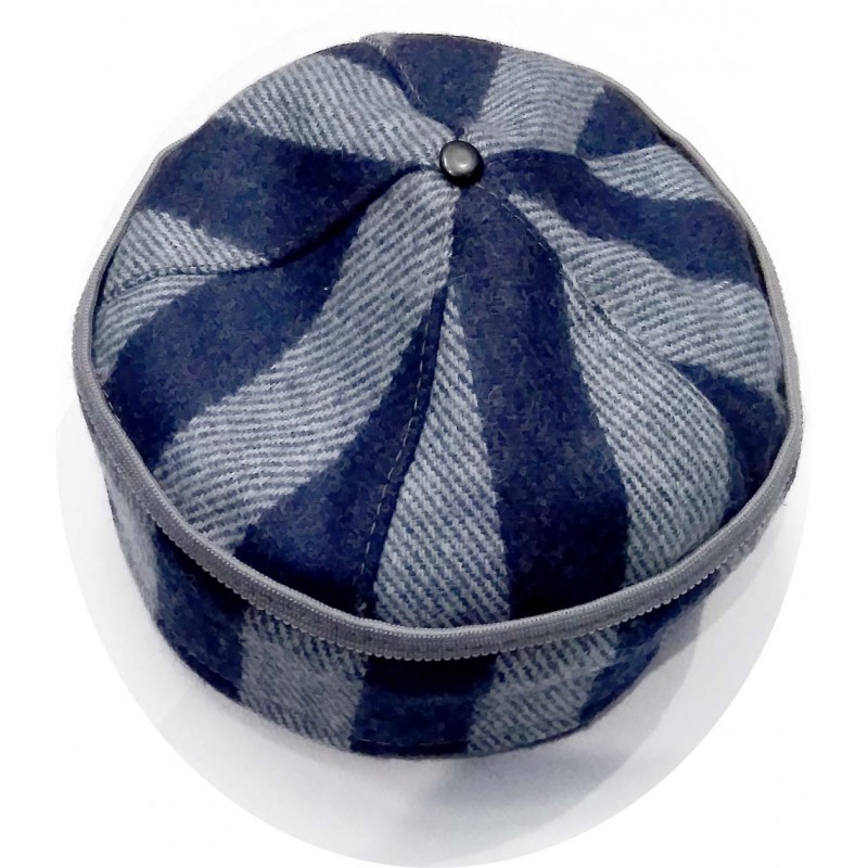 Afghani Pakol Hat- Designer Afghan Hat Blue check colored Pakol