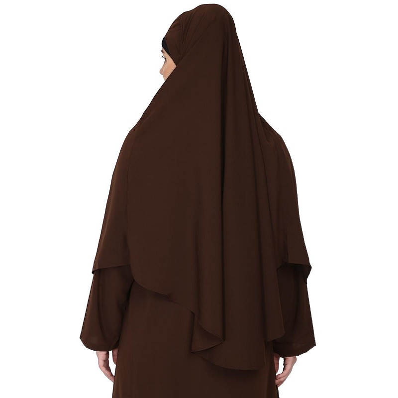 Instant hijab online- premium Coffee brown Hijab at shiddat.com