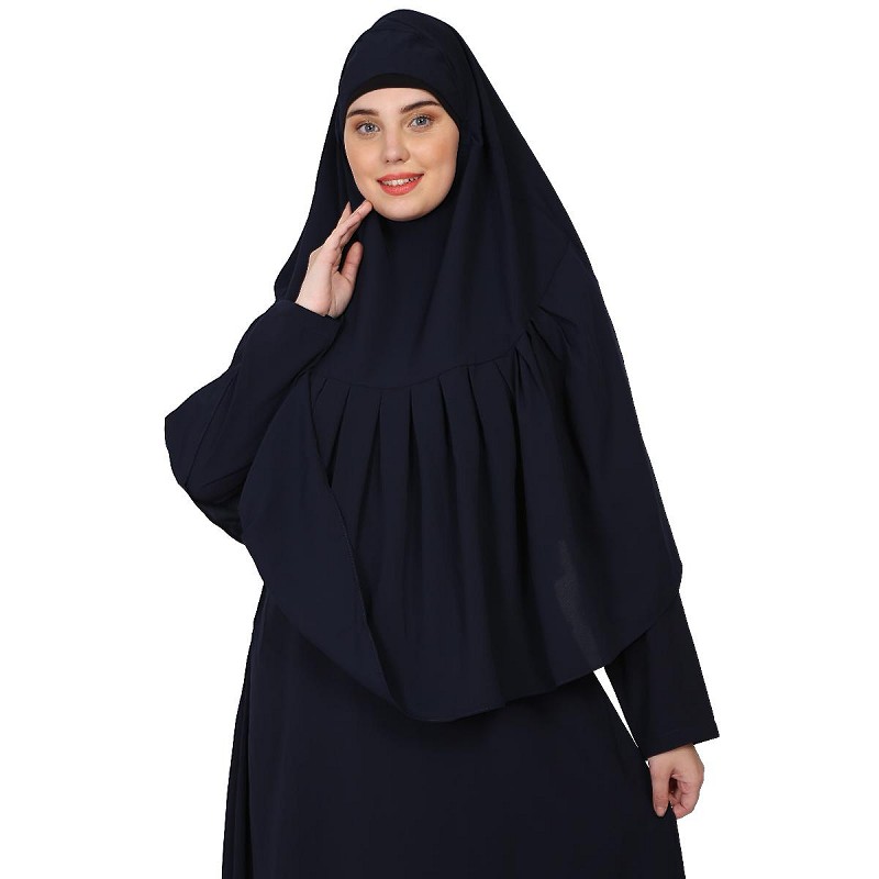 Instant hijab online- premium Navy blue Hijab at shiddat.com