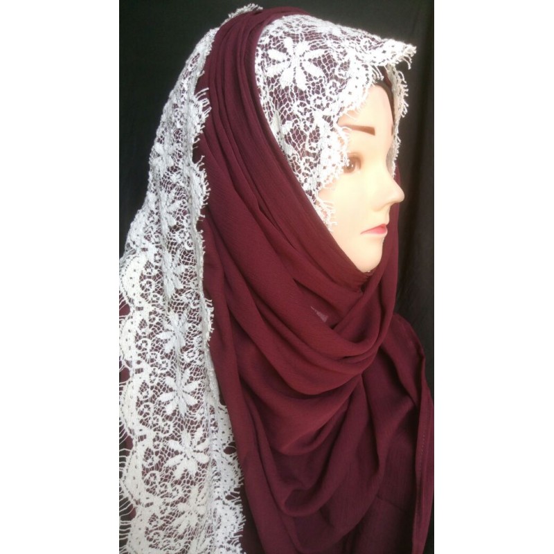 Check our latest collection of trendy lace hijabs online at shiddat.com