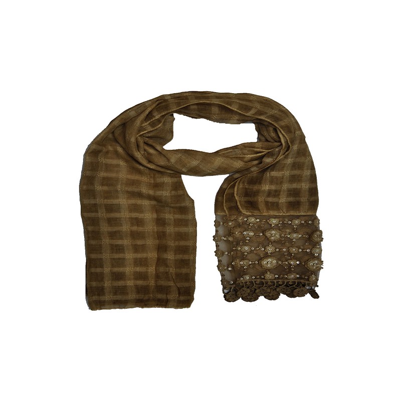 Stole online Box checkered circular design stole with sequence at shidd...