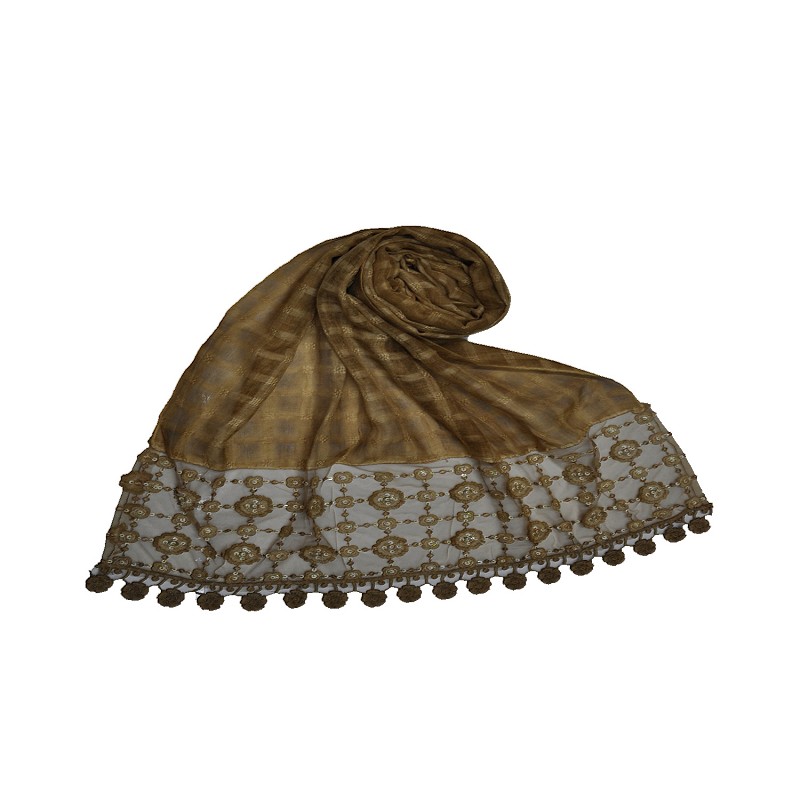 Stole online Box checkered circular design stole with sequence at shidd...