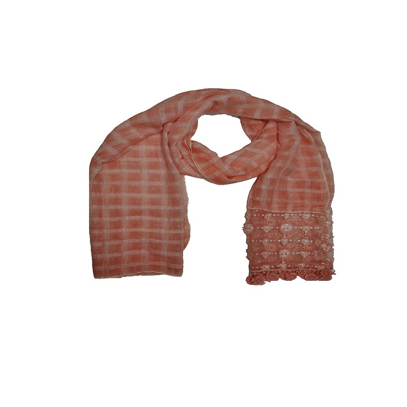 Stole online Box checkered circular design stole with sequence at shidd...